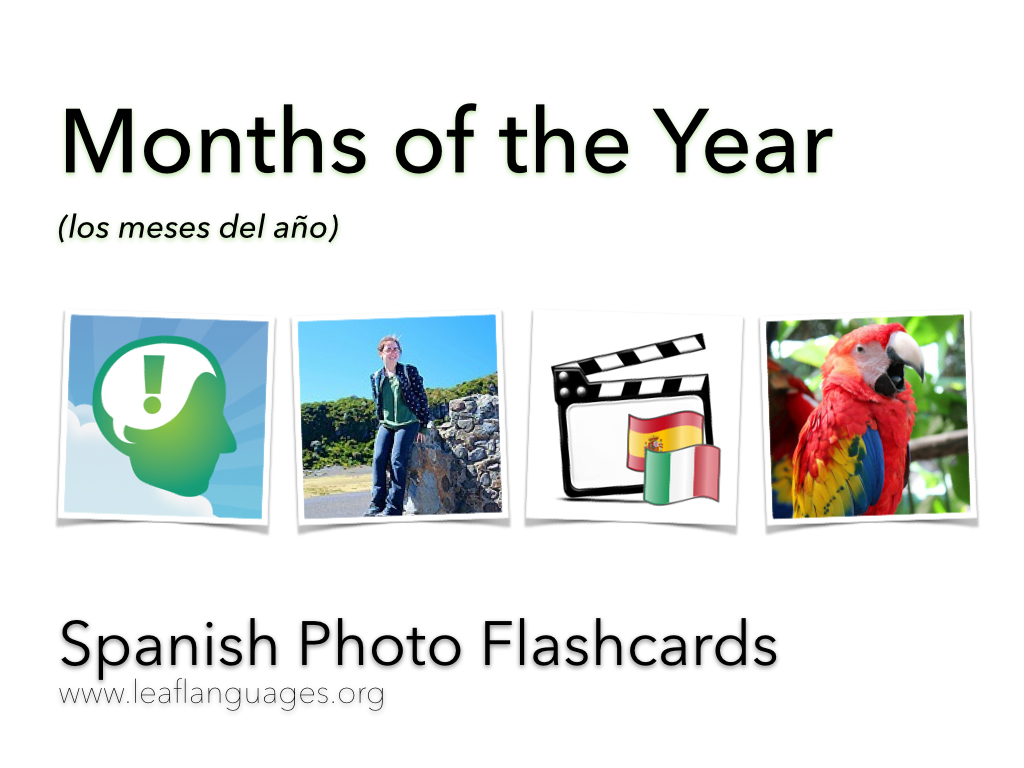 LEAF Spanish Photo Flashcards – Months of the Year / Meses del Año ...