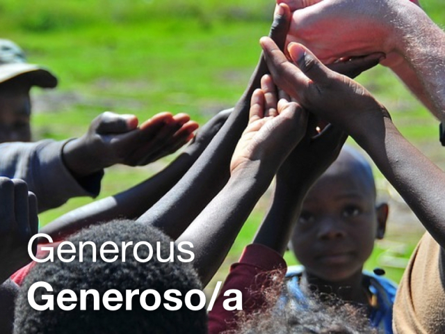 LEAF Spanish Photo Flashcards – Generous / Generoso : The LEAF Project